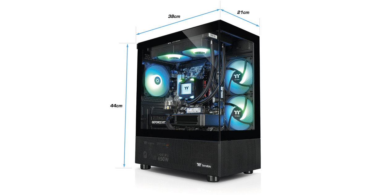 Thermaltake PC-000094-DE, Gaming-PC negro/Transparente