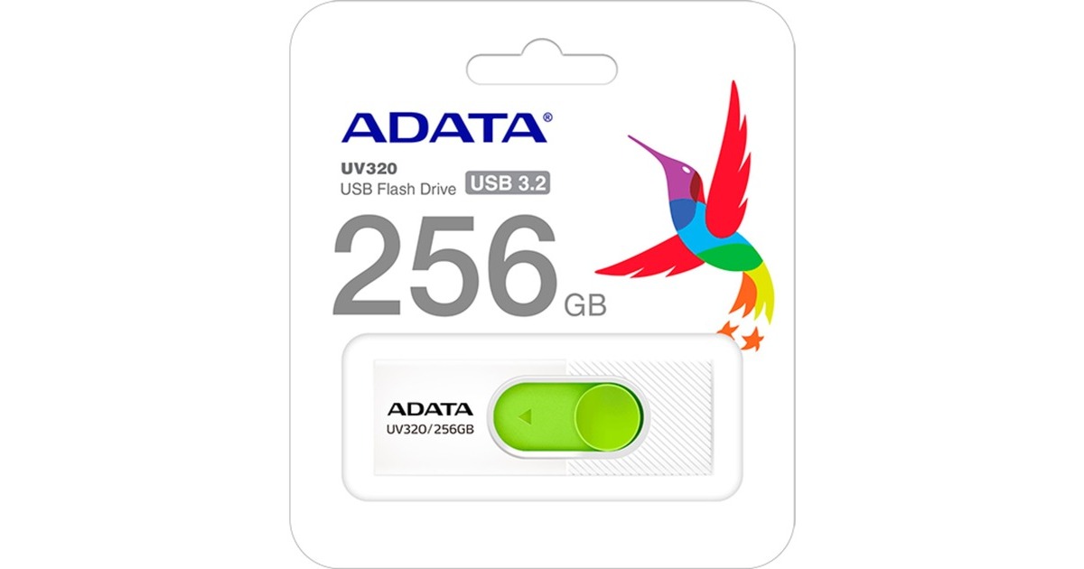 ADATA AUV320-256G-RWHGN, Lápiz USB blanco/Verde