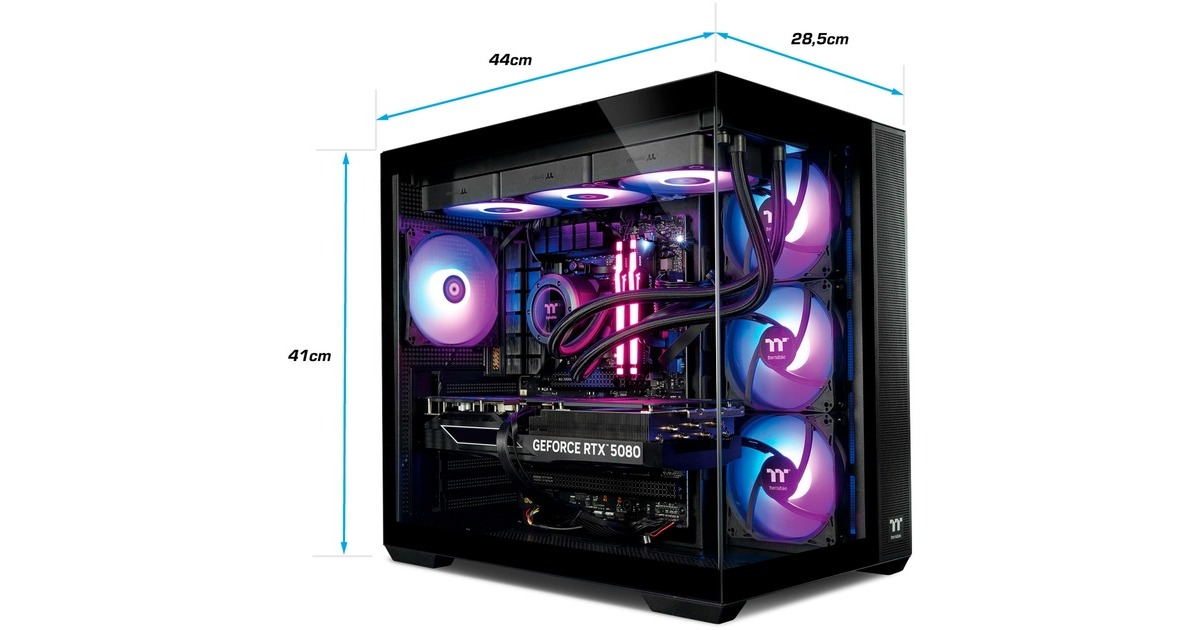 Thermaltake PC-000081-DE, Gaming-PC negro/Transparente