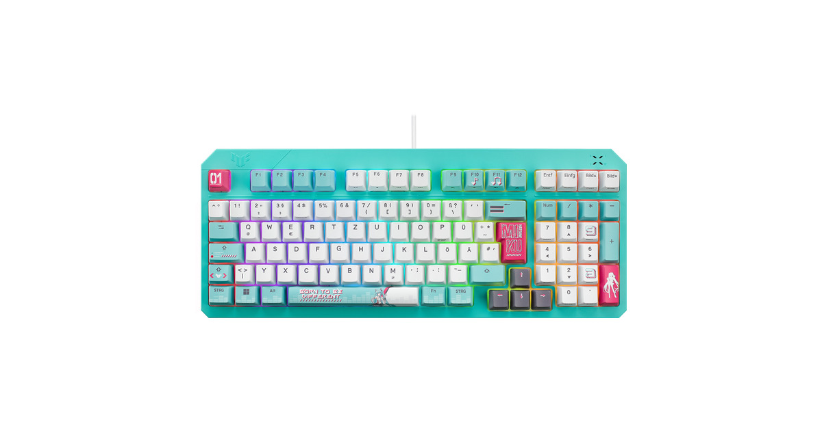 ASUS TUF Gaming K3 Gen II Hatsune Miku Edition teclado Juego USB Color ...